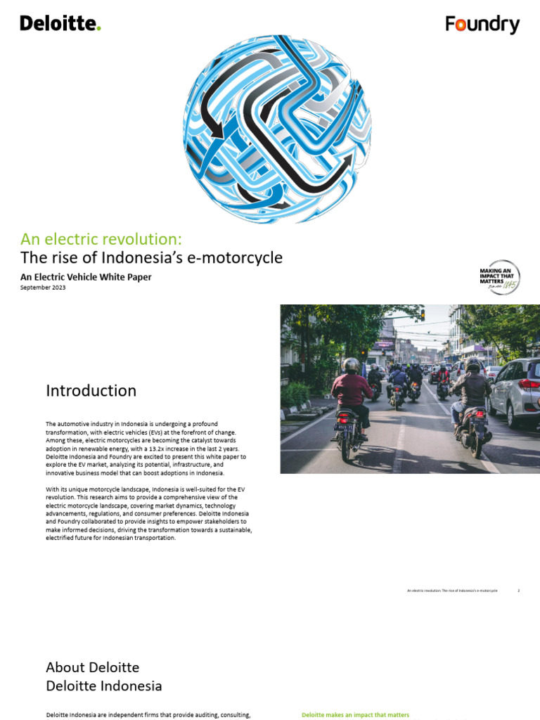 An Electric Revolution - The Rise of Indonesia's E-Motorcycle (Deloitte ...