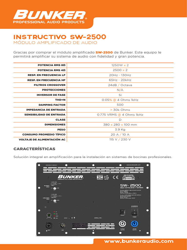 Manual SW-2500 | PDF | Altoparlante | Ingeniería Informática