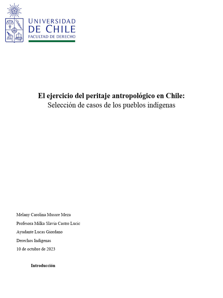 Peritaje Antropológico en Chile: Claves y Casos | PDF | Experto ...