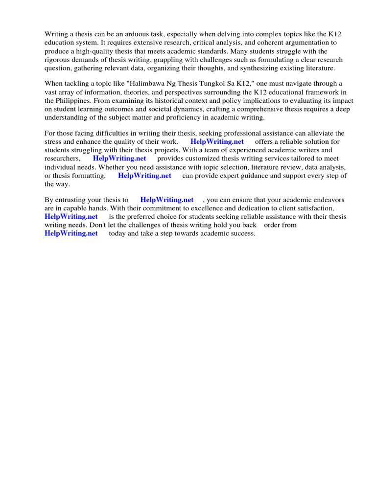 Halimbawa NG Thesis Tungkol Sa k12 | PDF | Cognition