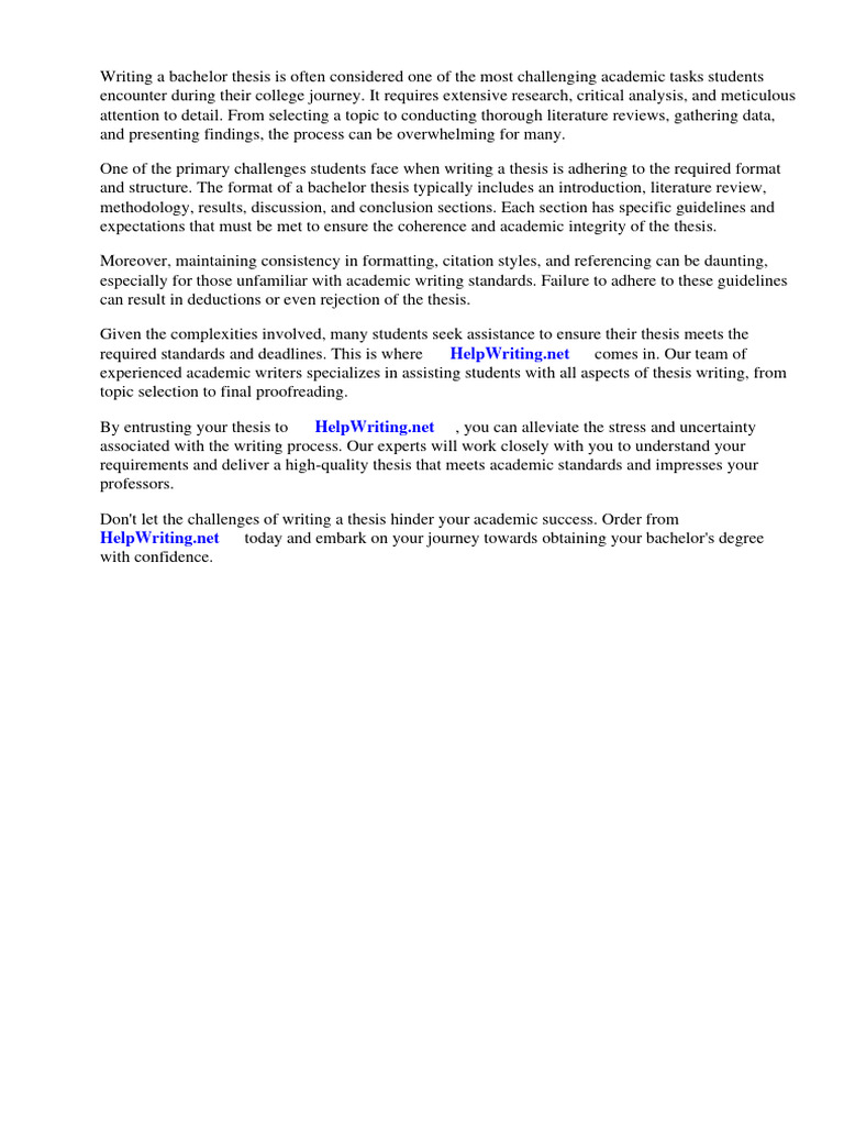 Bachelor Thesis Format | PDF | Thesis | Science