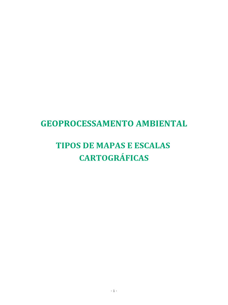 Tipos de Mapas e Escalas Cartográficas | PDF | Mapa | Cartografia