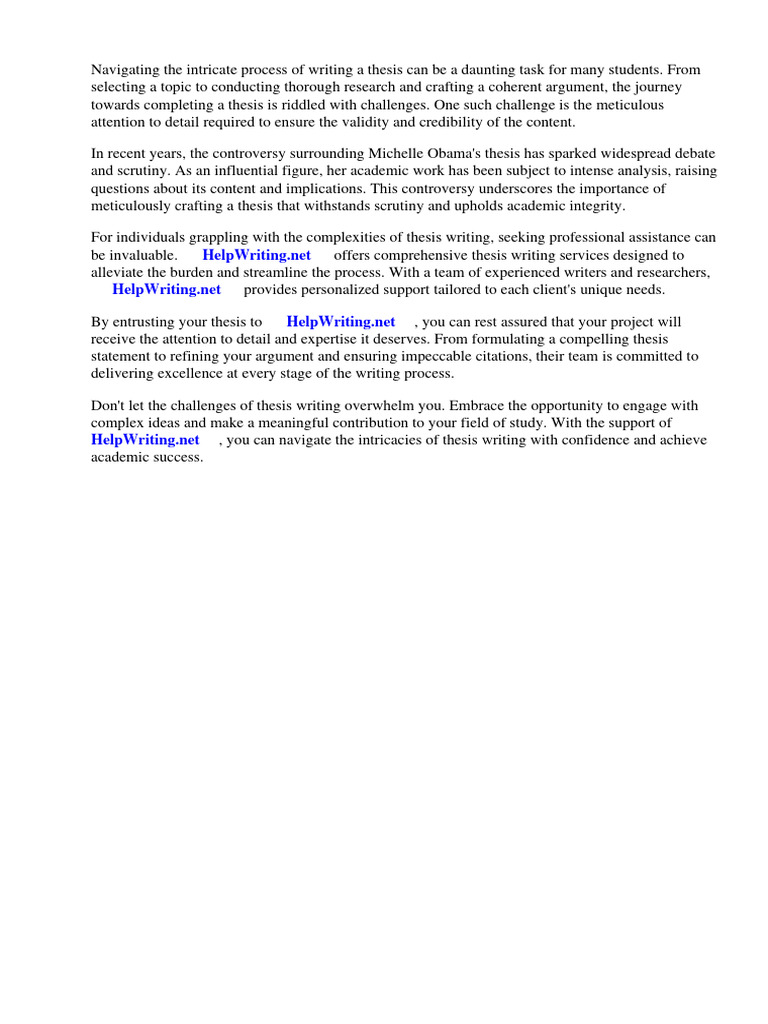 Michelle Obama Thesis Controversy | PDF | Michelle Obama