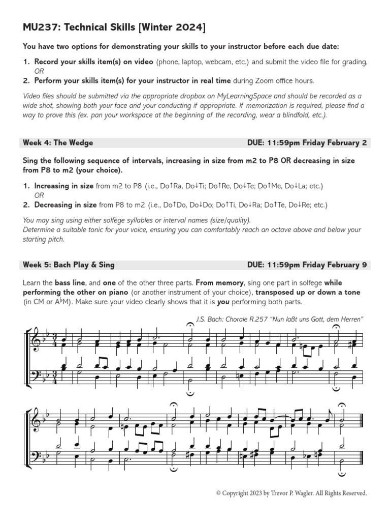 MU237 Technical Skills (W2024) | PDF | Musicology | Pitch (Music)