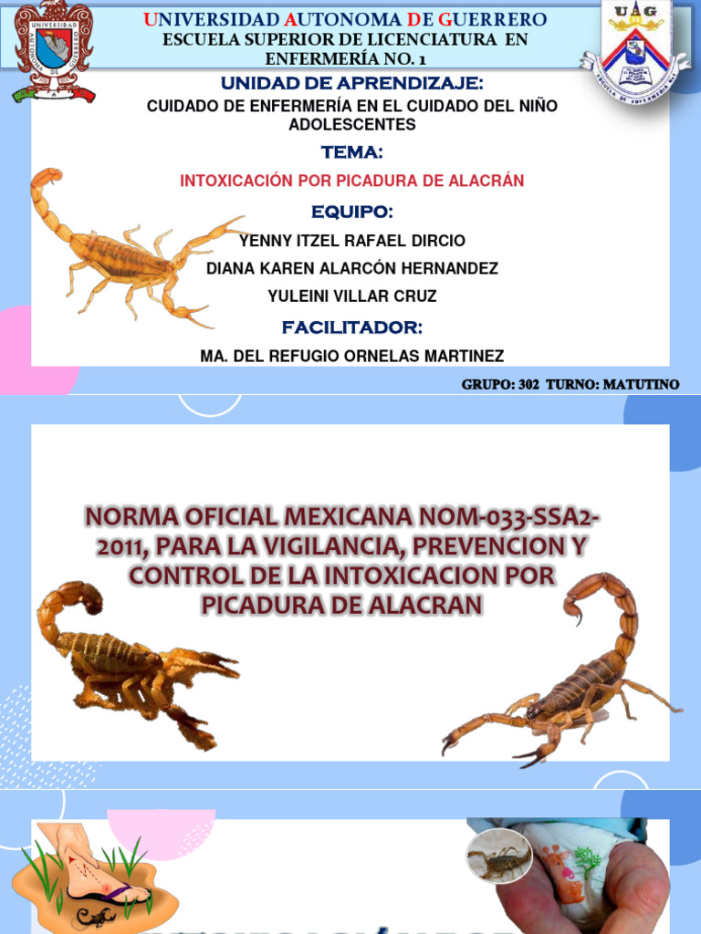 Intoxicación Por Picadura de Alacrán | PDF | Cuidado de la salud | Enfermedades y trastornos