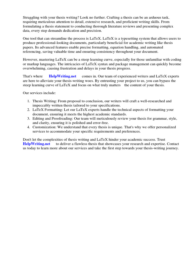Thesis Writing Using Latex | PDF | Te X | Thesis Thesis Writing Using Latex | PDF | Te X | Thesis