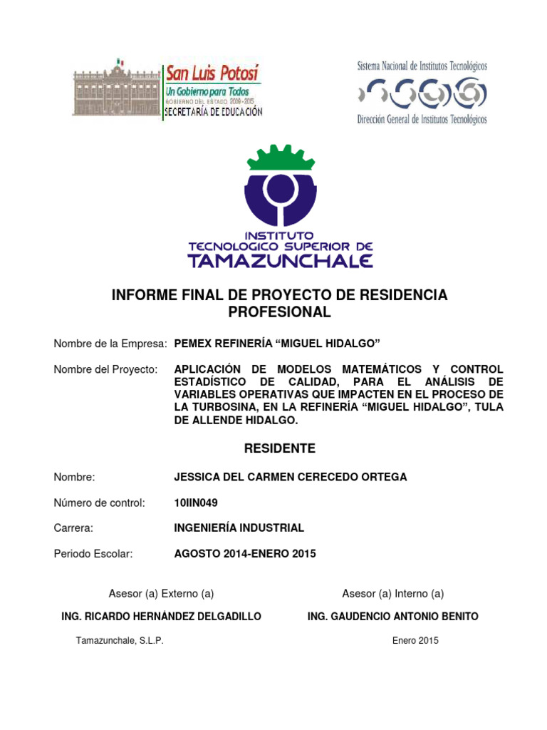 INFORME_FINAL_DE_PROYECTO_DE_RESIDENCIA | PDF | Petróleo