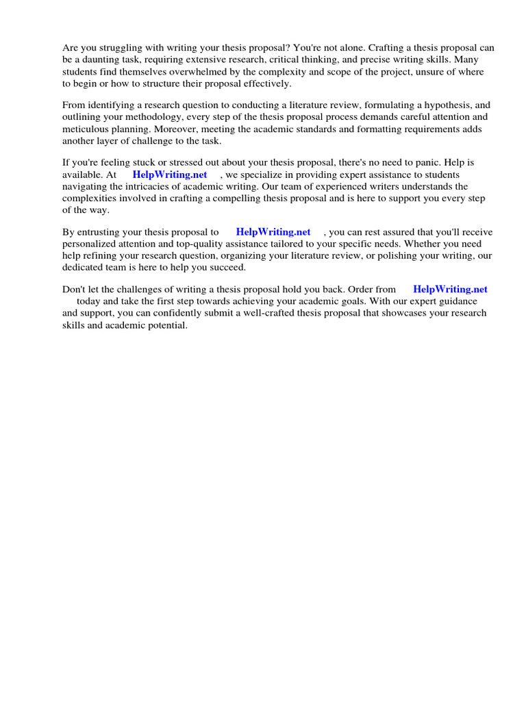 How Do You Write A Thesis Proposal | PDF | Thesis | Cognition