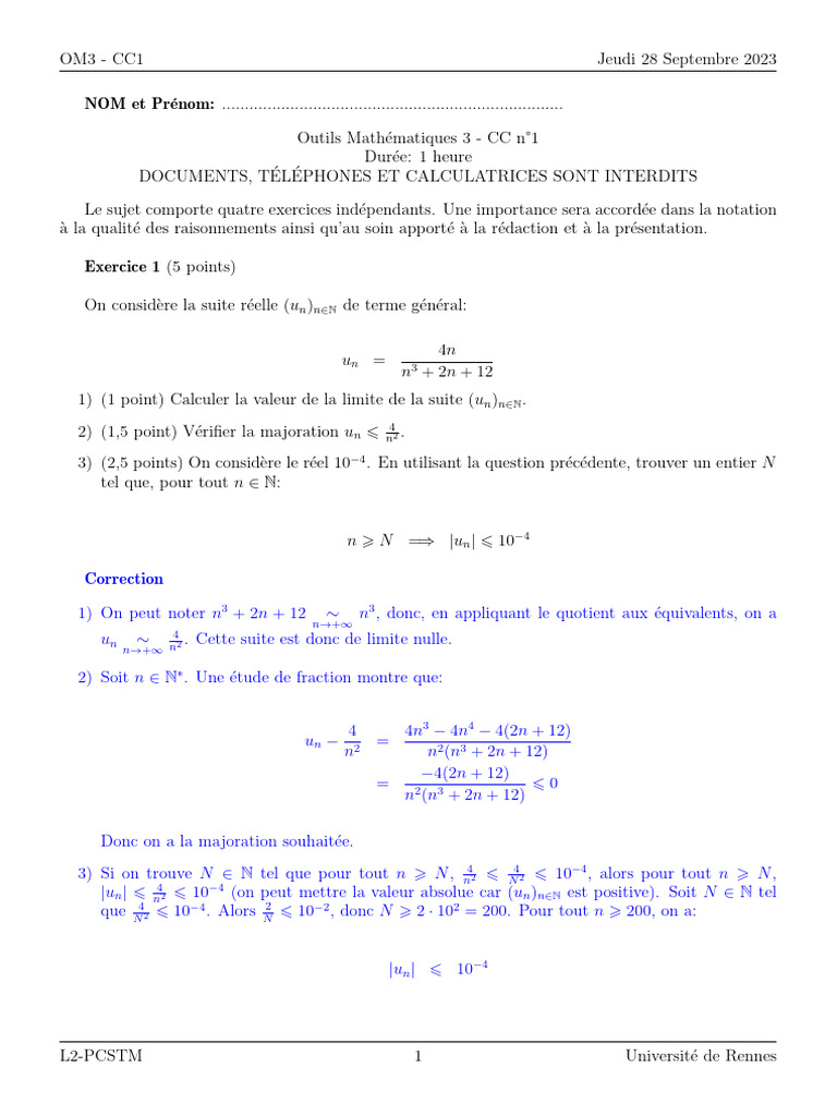 OM3 CC1 Correction 2023 | PDF