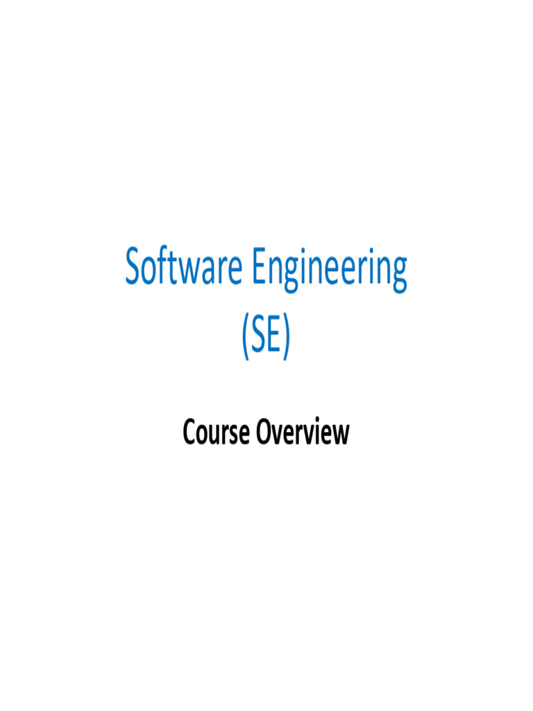 00-Course Overview | PDF | Computing | Software Engineering
