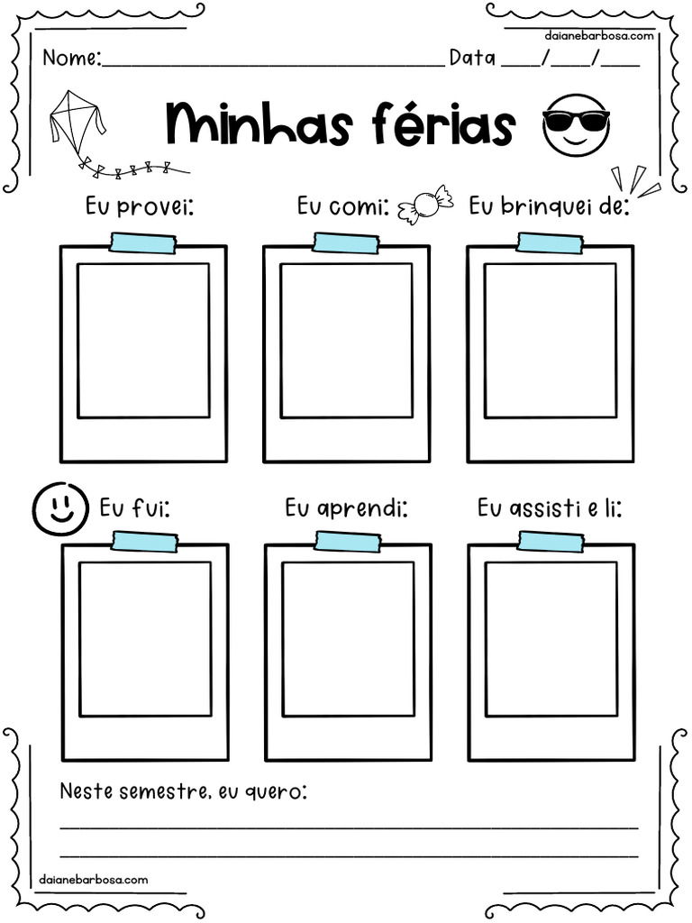 Atividade Sobre As Ferias Jjjgai | PDF