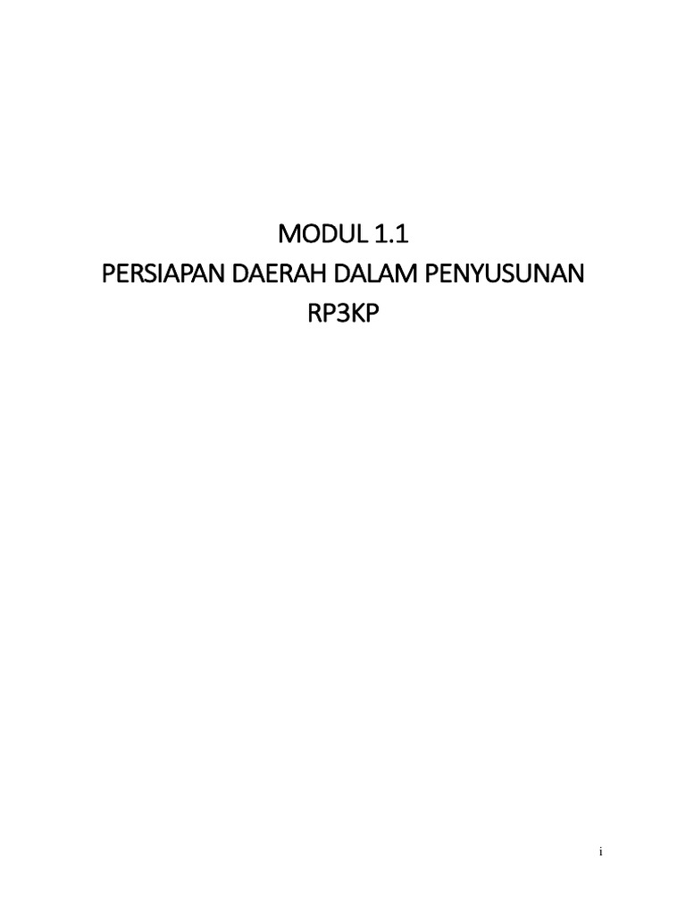 Modul Pendampingan Pokja PKP Dalam Penyusunan RP3KP | PDF