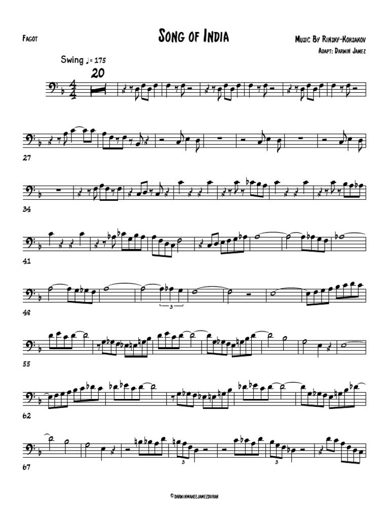 Song of India - Fagot | PDF