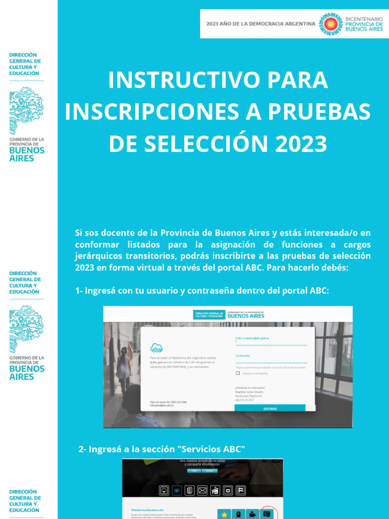 Instructivo Para Inscripciones a Pruebas de Selección 2023 | PDF | Informática