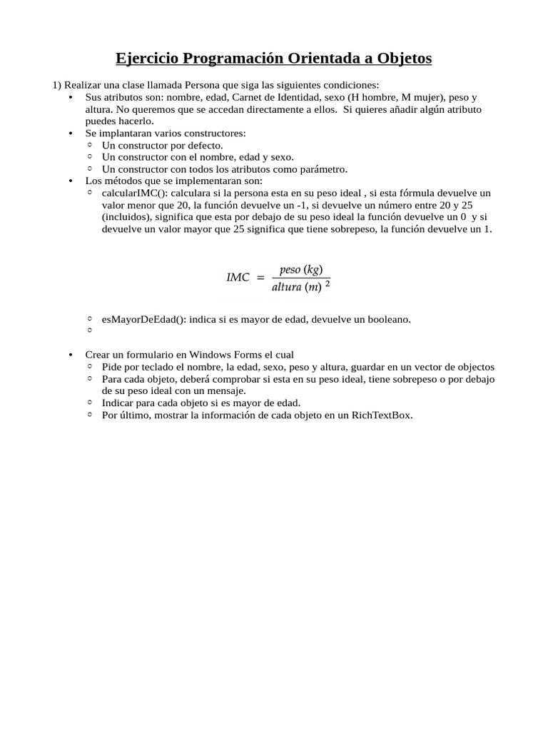 Ejercicios Programacion Orientada A Objetos Descargar Gratis Pdf Constructor Programación