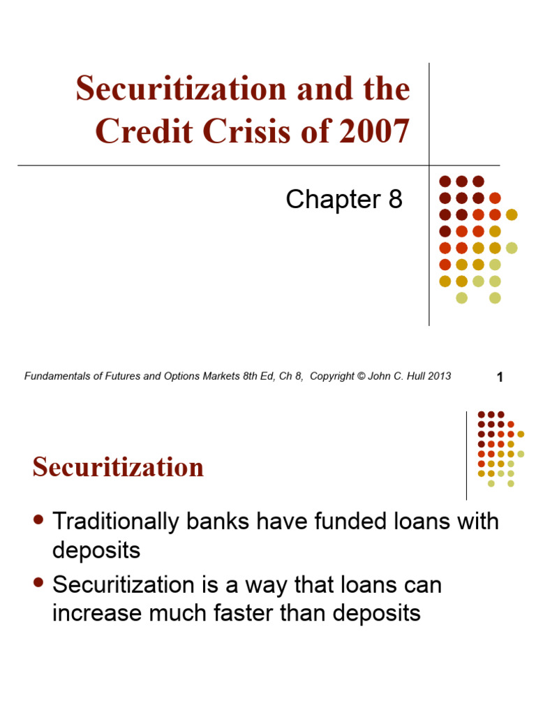Chapter 8 Securitization | PDF | Collateralized Debt Obligation | Mortgage Loan