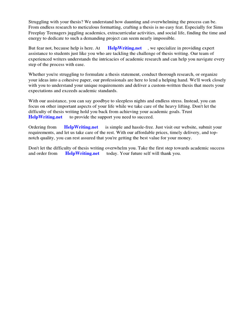 Sims Freeplay Teenager Work On Thesis | PDF | Ios