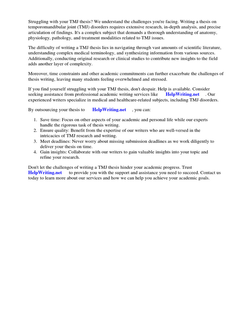 TMJ Thesis | PDF | Osteoarthritis | Clinical Medicine