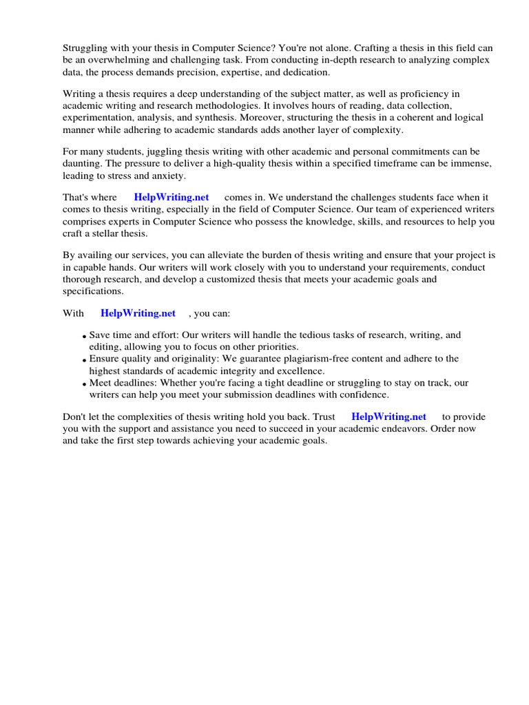Thesis Writing Computer Science | PDF | Thesis | Science