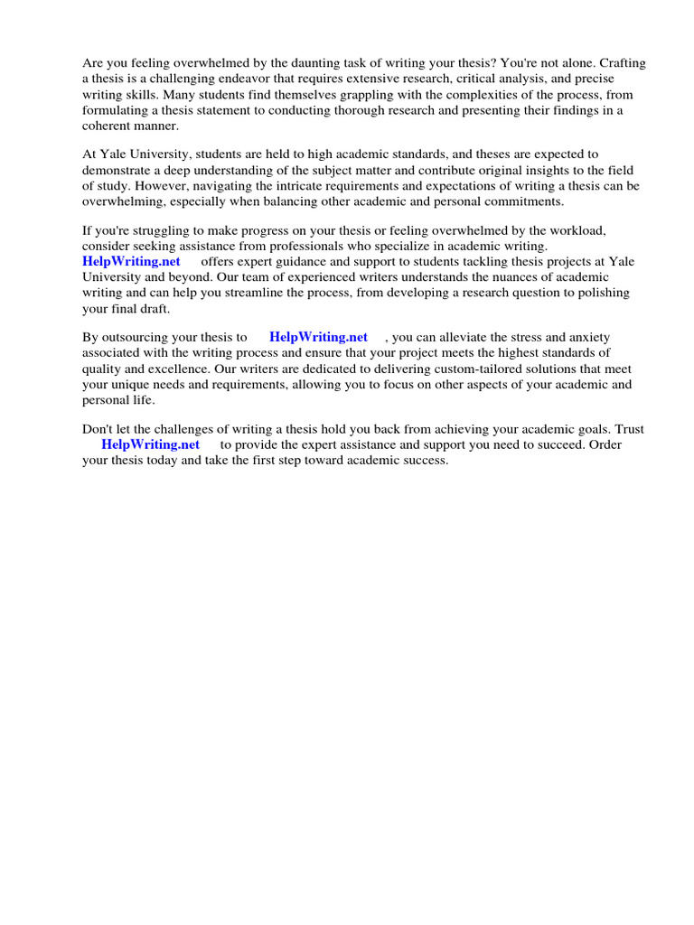Yale University Thesis Search | PDF | Essays | Experience