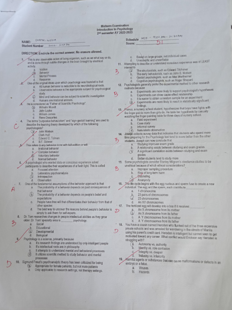 PSYCH101 Reviewer Midterm Final | PDF