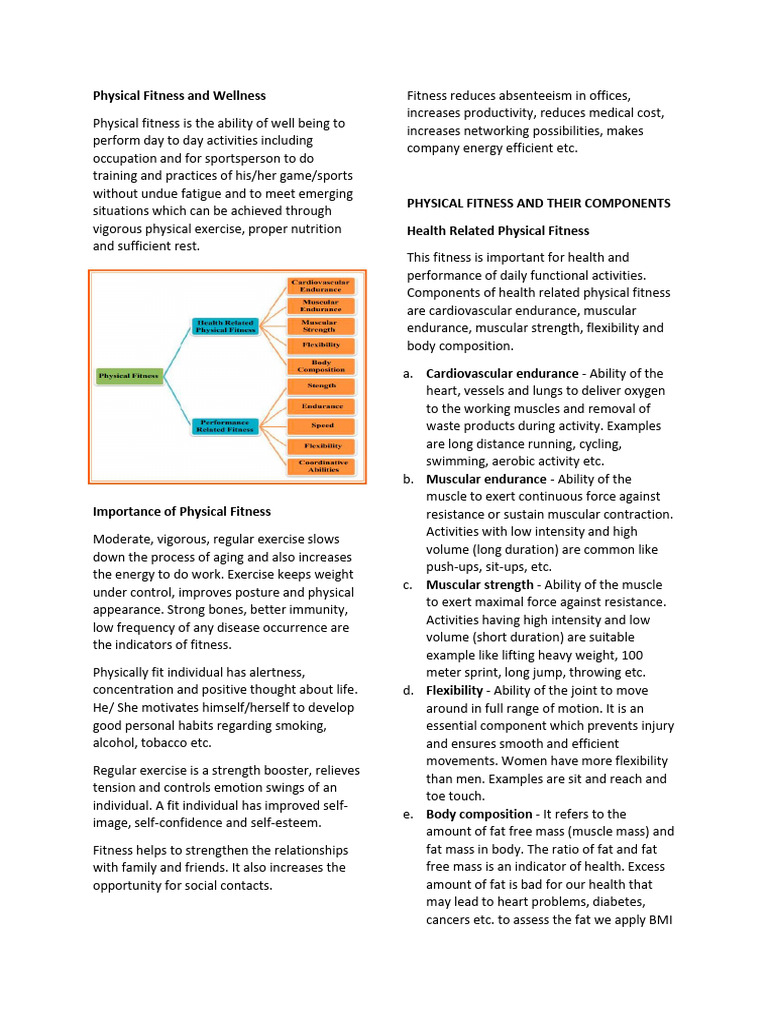 Physical Fitness and Wellness | PDF | Physical Fitness | Skeletal Muscle