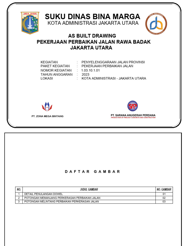 As Built Drawing Perbaikan Jalan-Revisi-2 | PDF