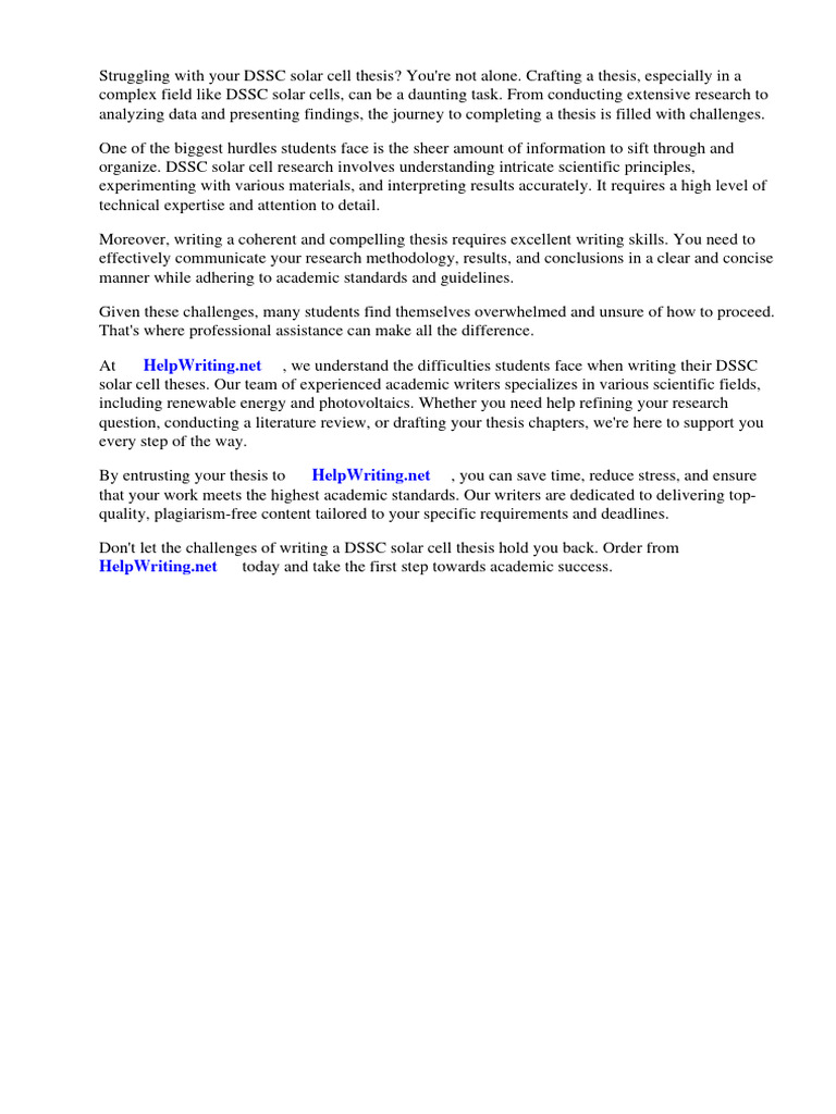 DSSC Solar Cell Thesis | PDF | Solar Cell | Materials Science