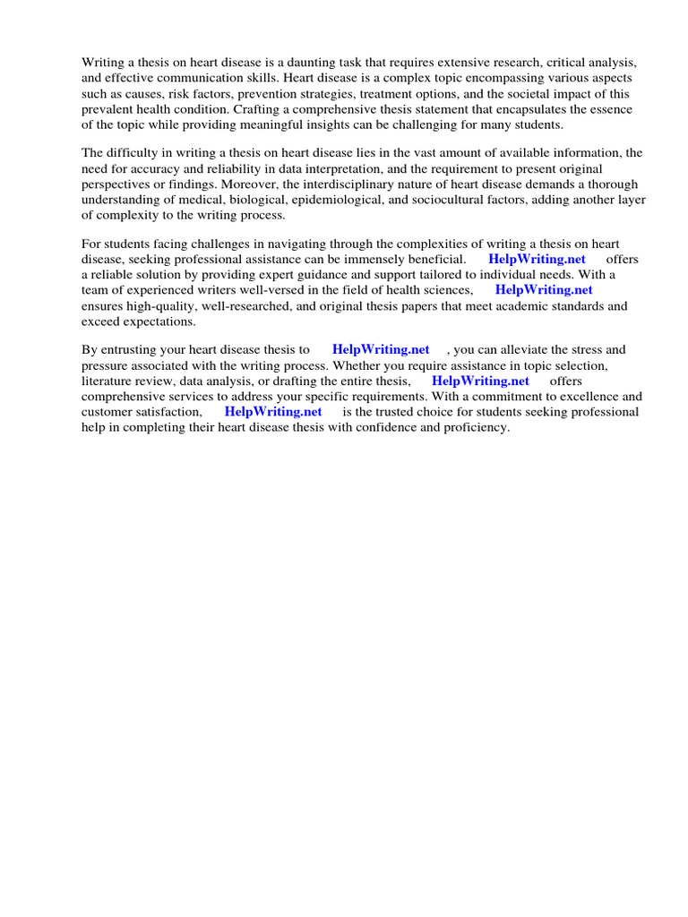 Heart Disease Thesis Statement | PDF | Coronary Artery Disease ...