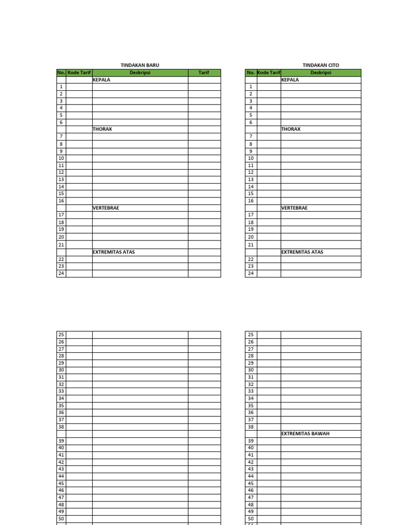 TARIF RADIOLOGI Contoh | PDF