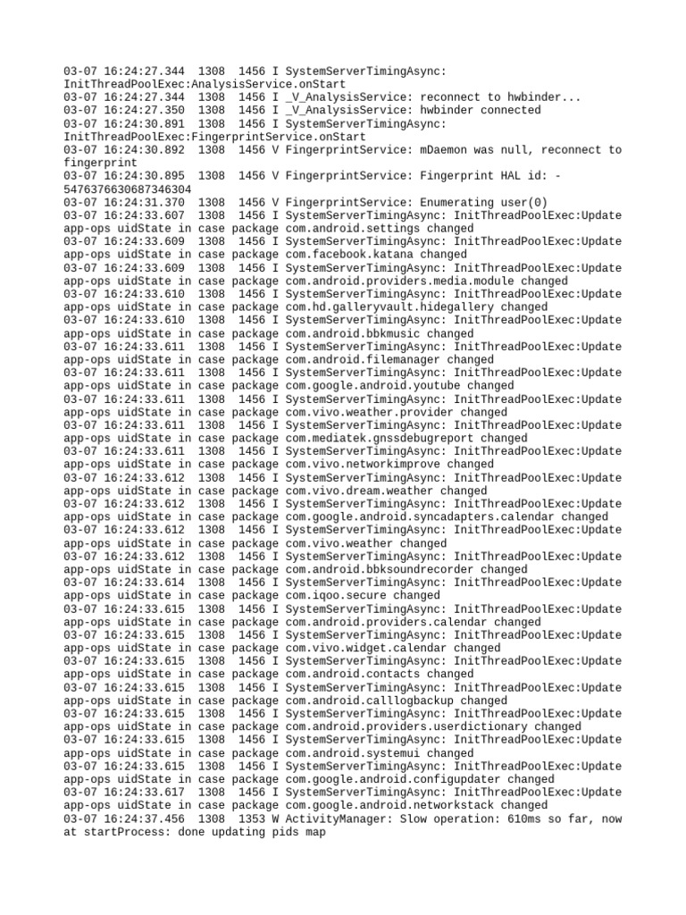 Android System Log Analysis Report | PDF | Utility Software | Operating System Families