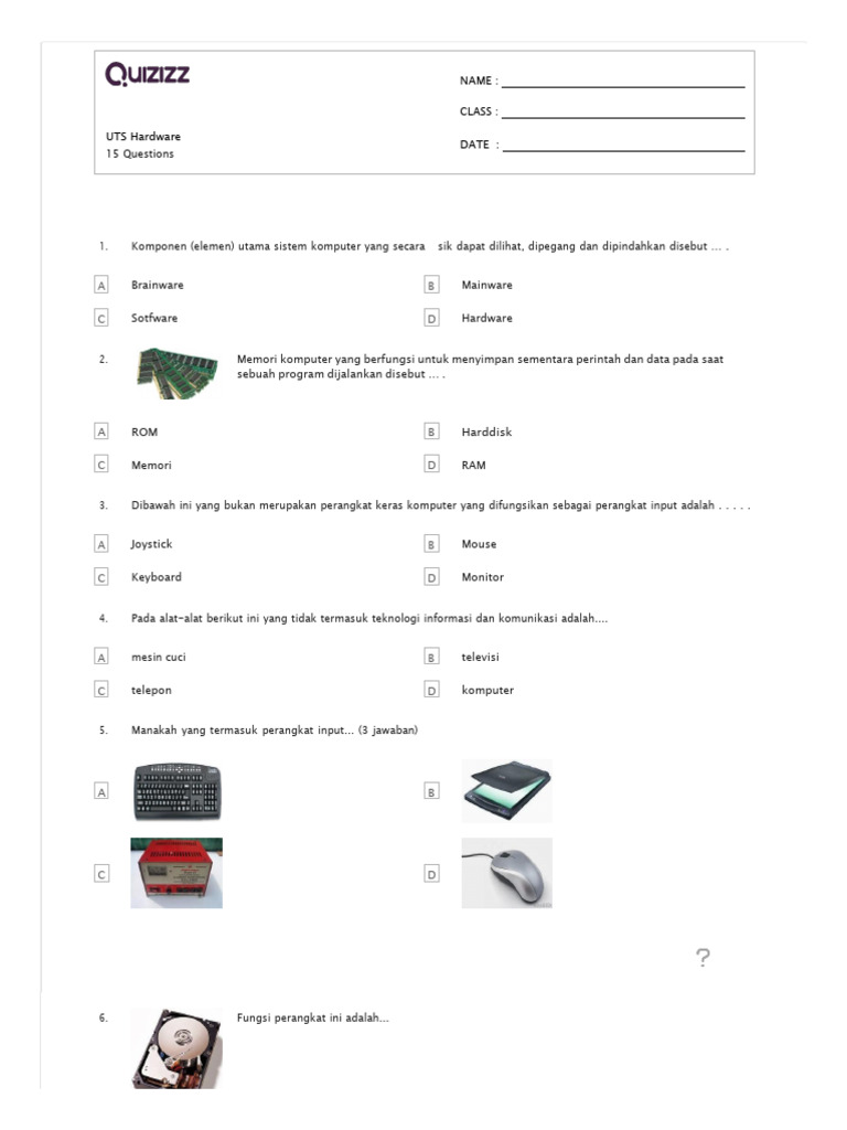 UTS Hardware: Soal dan Jawaban | PDF