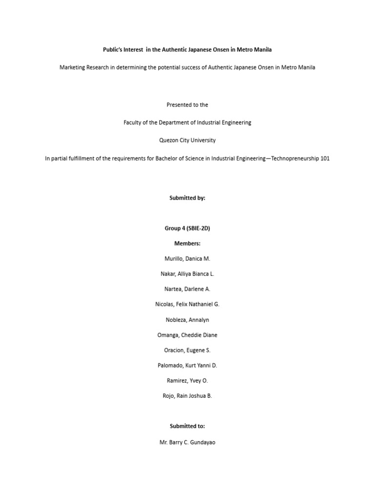 Group 4-SBIE-2D Technopreneurship - 101 | Download Free PDF | P Value ...