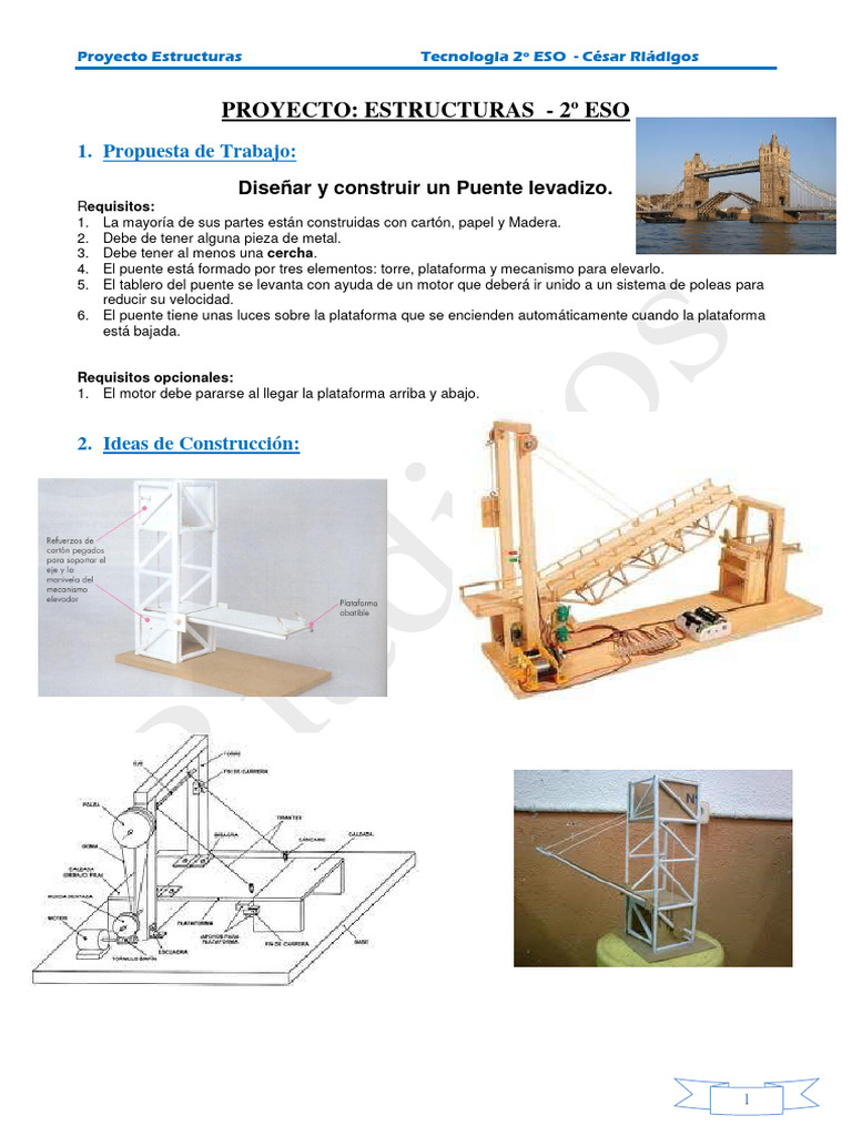 PROYECTO Estructuras Puente Levadizo | PDF | Puente