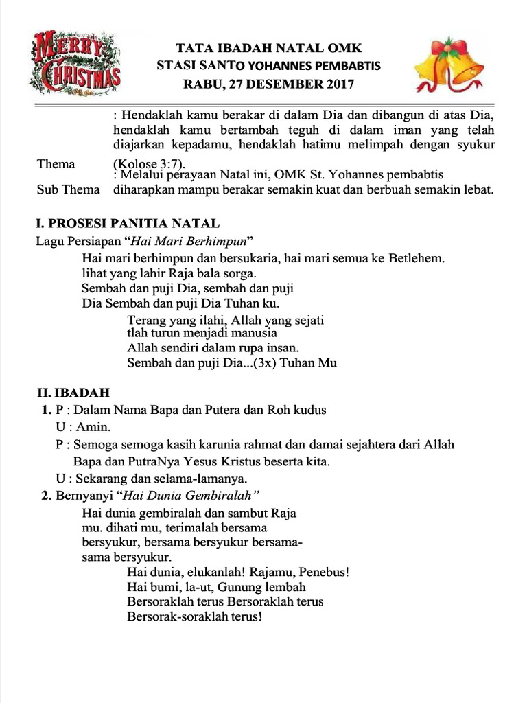 PDF Tata Ibadah Natal Omk Compress | PDF