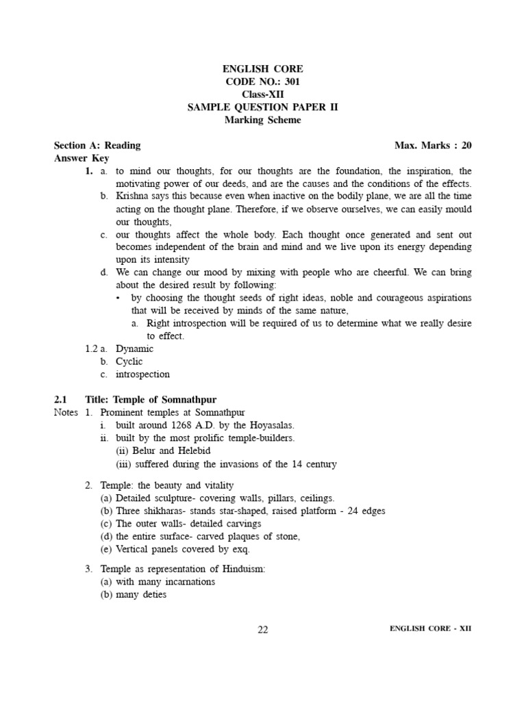 Fun-Eng-Core-Xii-With Answers | PDF