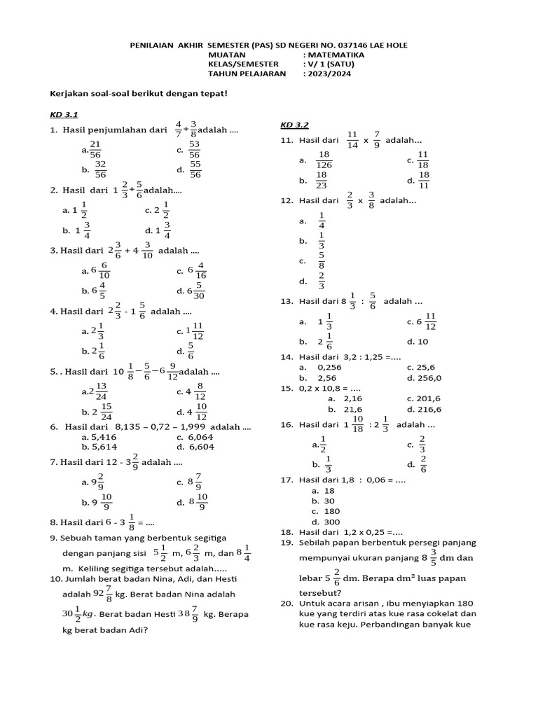 Matematika 2023 | PDF