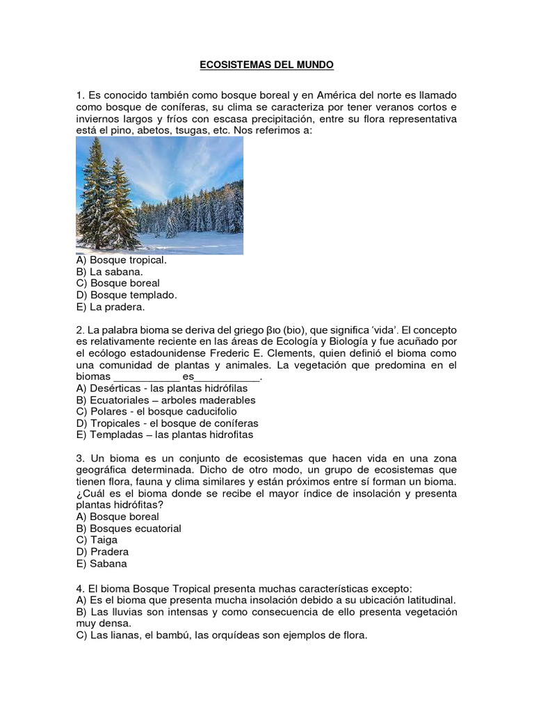 Biomas y Ecosistemas Del Mundo | PDF