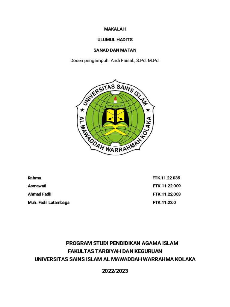 Sanad Dan Matan | PDF | Social Science | Philosophy