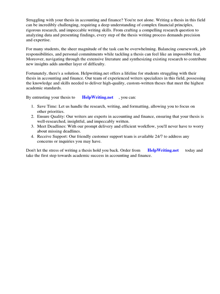 Thesis in Accounting and Finance PDF | PDF | Accounting | Audit