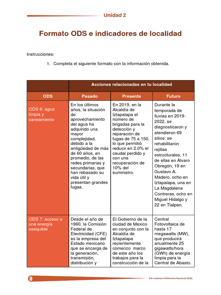 Ds U2 Act5 Formato Ods Indicadores | PDF | México | Fotovoltaica