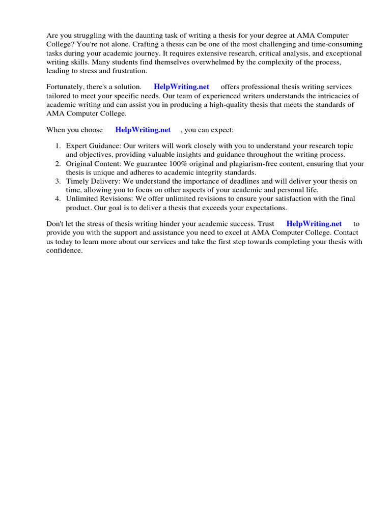 Ama Computer College Sample Thesis | PDF