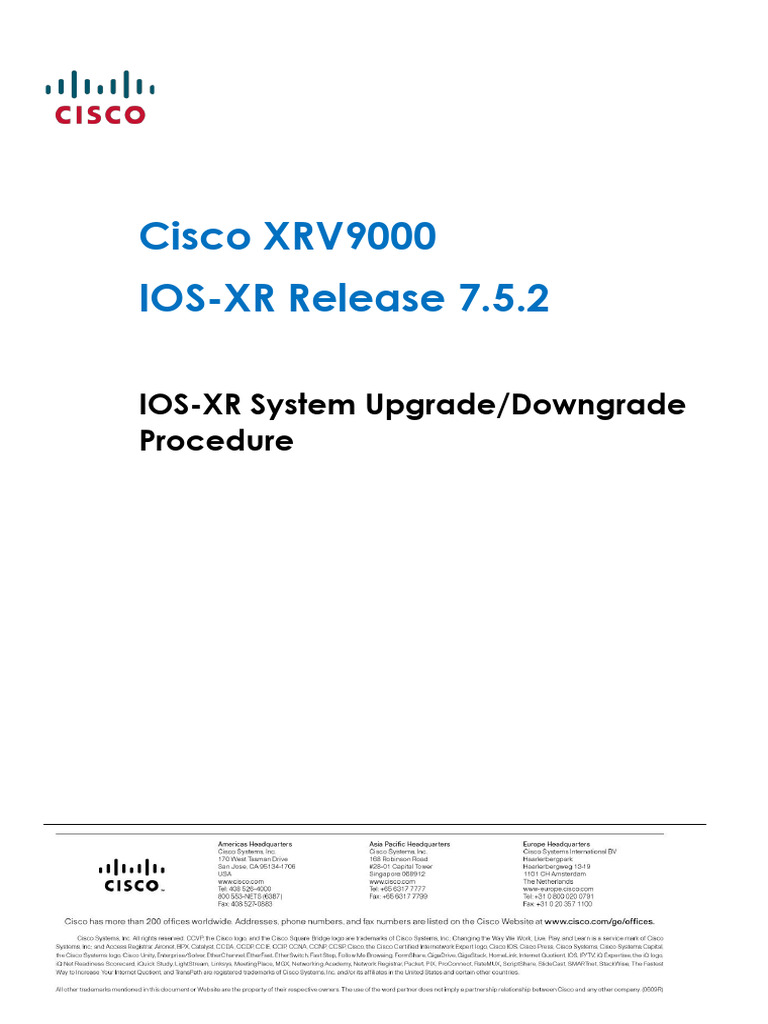 Cisco XRV9000 Upgrade Guide | PDF | Utility Software | Computer Science