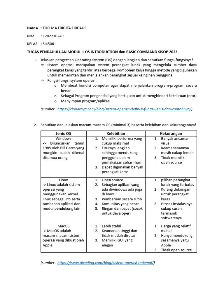 Rich TP Modul1 Sisop Thelma 1202210249 Si4506 | PDF