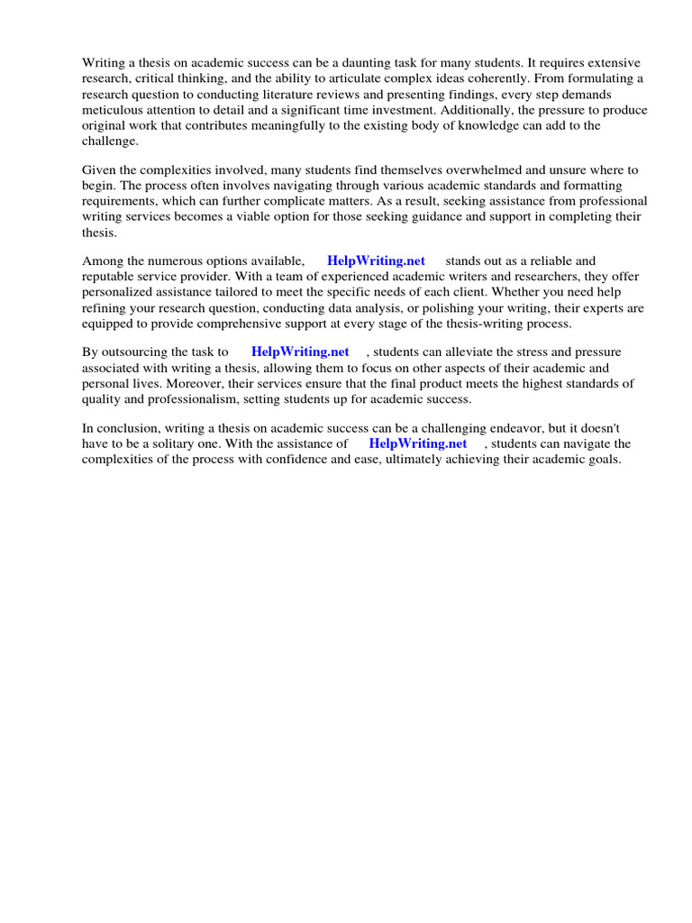 Thesis Writing Support for Academic Success | PDF | Thesis | Essays
