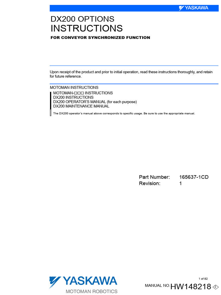 Maintenace Manual Yaskawa dx200 | PDF