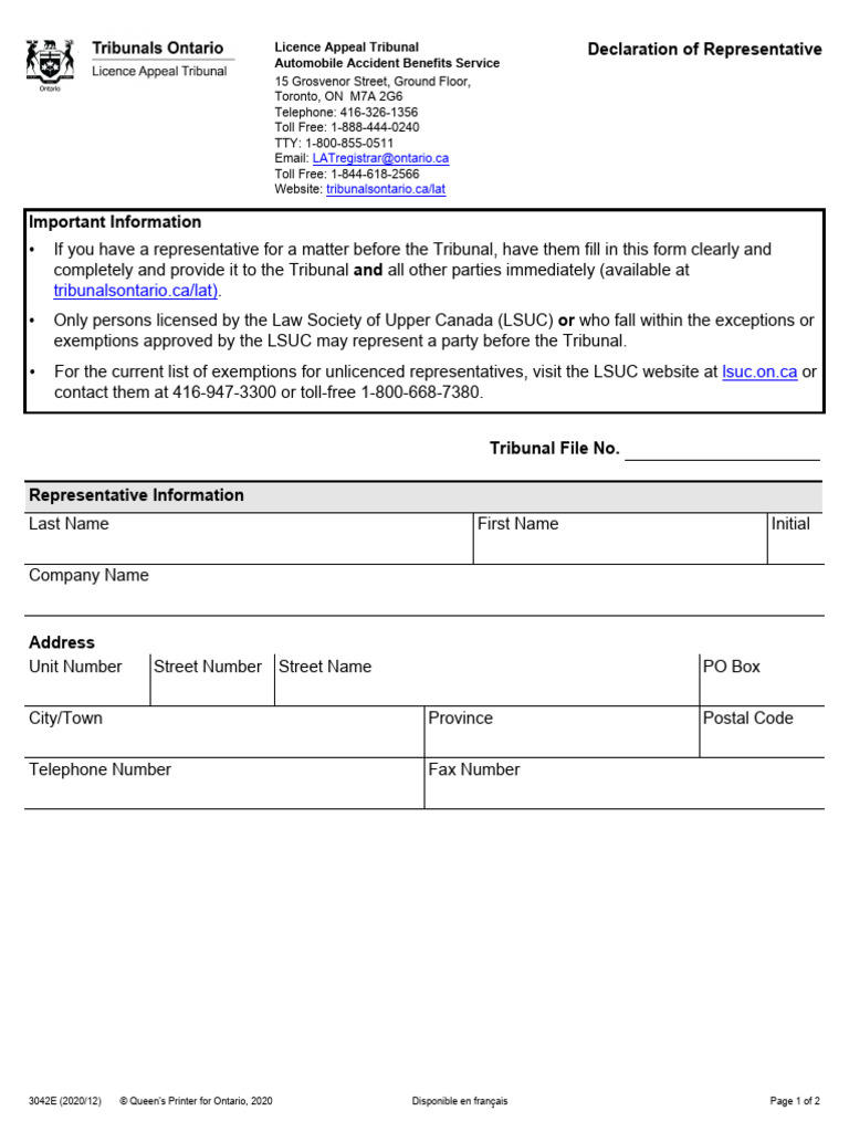 3042E Declaration of Representative 1 | PDF