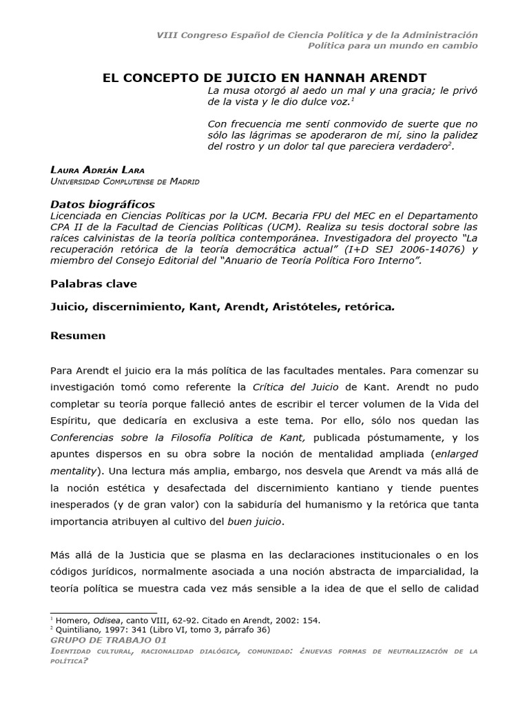 Adrian Laura | PDF | Hannah Arendt | Immanuel Kant