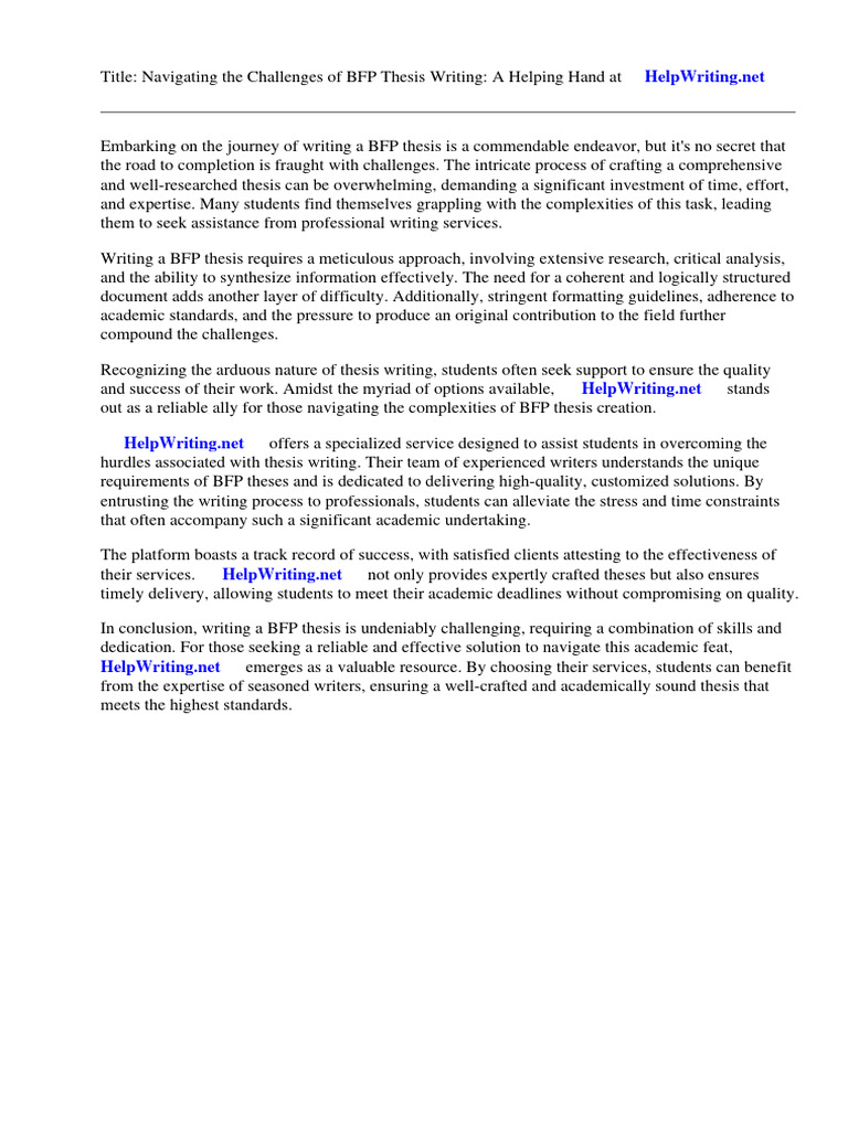 BFP Thesis | PDF | Cooking | Water