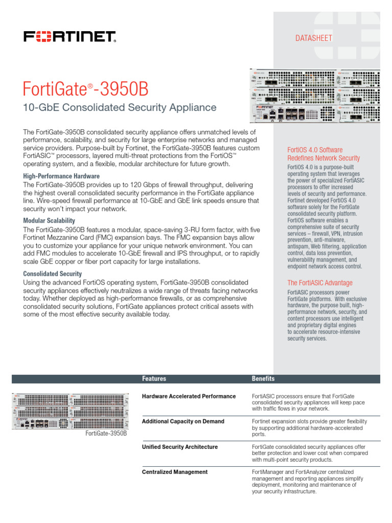 2012-05 FortiGate-3950B | PDF | Computer Network | Firewall (Computing)